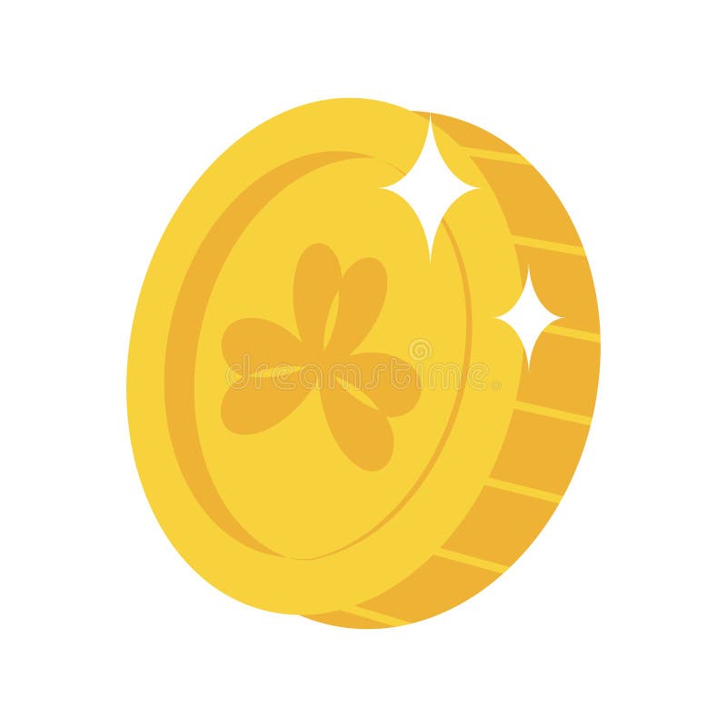 Vector Cute Coin with Shamrock Cartoon Isolated Stock Vector ...