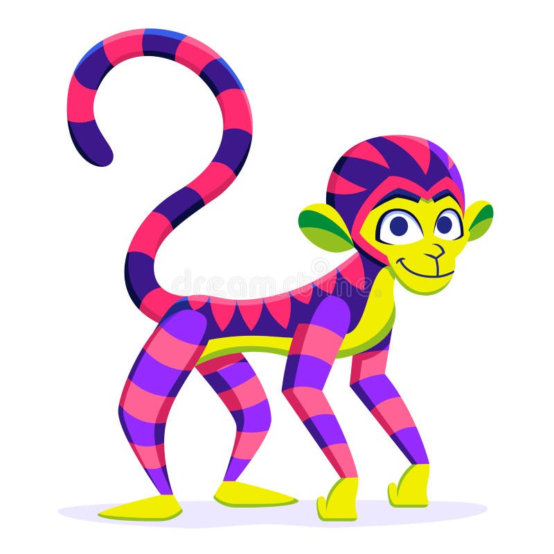 Vector Cute Colorful Mexican Cartoon Alebrije Isolated Stock Vector ...