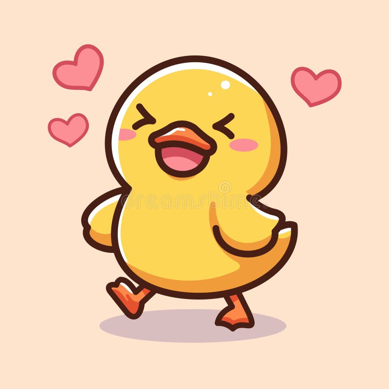 Vector Cute Duck Mascot Cartoon Stock Vector - Illustration of isolated ...