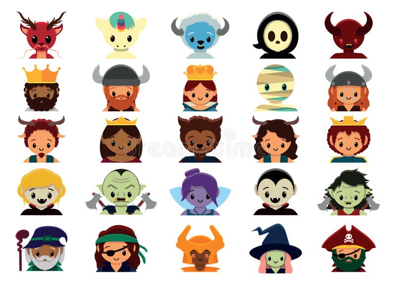 Vector Cute Fantasy Set Colorful Isolated Stock Illustration ...