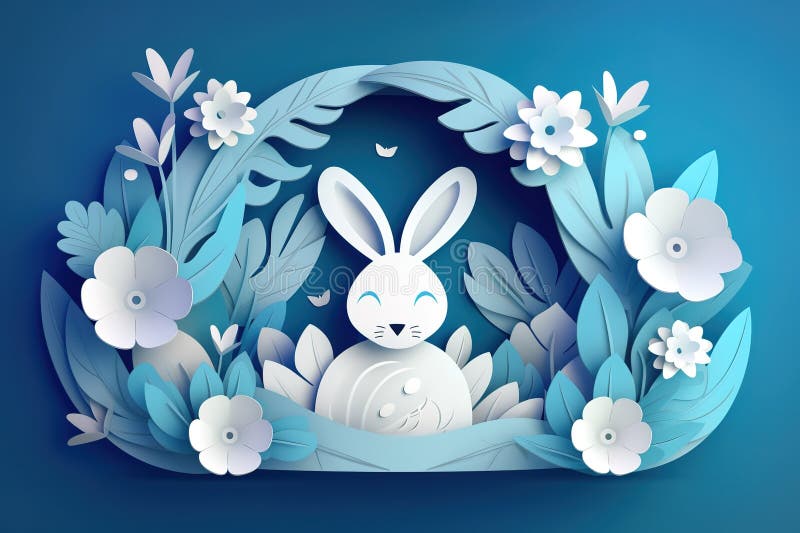 Vector Cute Festive Horizontal Banner with Layered Cut Out Paper Egg ...