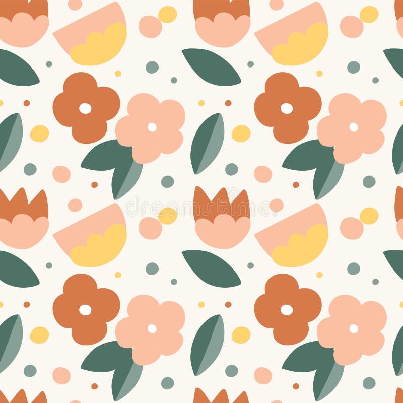 Vector cute flower pattern stock vector. Illustration of fabric - 255779301