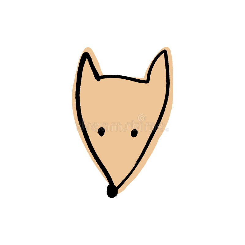 Vector Cute Fox Face Doodle Scandinavian Nursery Art Stock Illustration ...