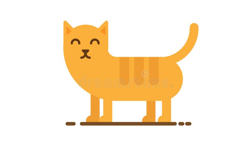 Vector cute happy cat stock vector. Illustration of animal - 74981190