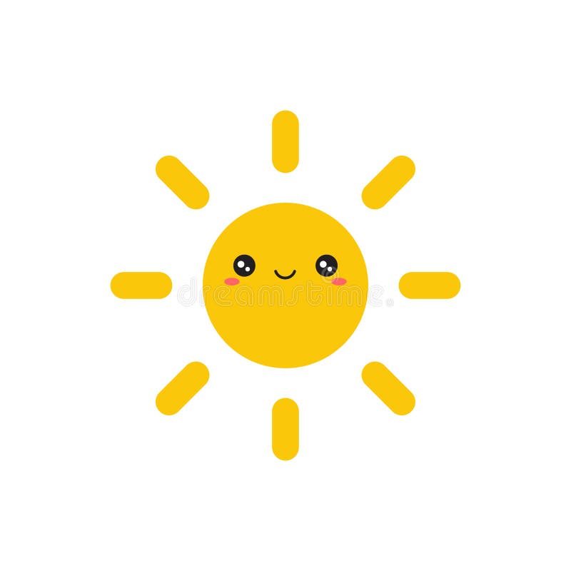 Vector Cute Illustration of Smiling Sun. Stock Vector - Illustration of ...