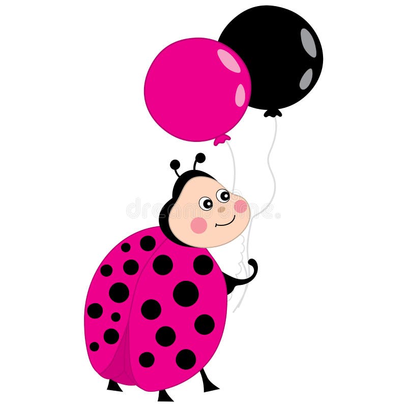 Cartoon Pink Ladybug