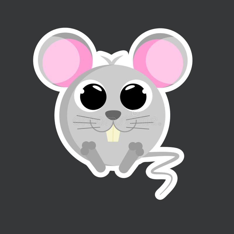 Vector Cute Mouse Sticker Template Stock Vector - Illustration of ...