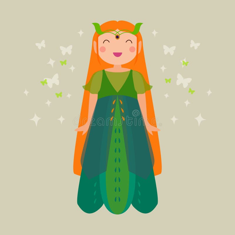 Vector Cute Poster with Pixie Stock Vector - Illustration of marvel ...