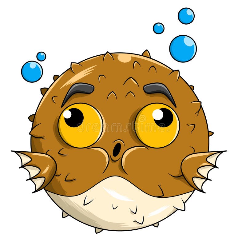 Cute Puffer Fish Vector Illustration Stock Illustration - Illustration ...