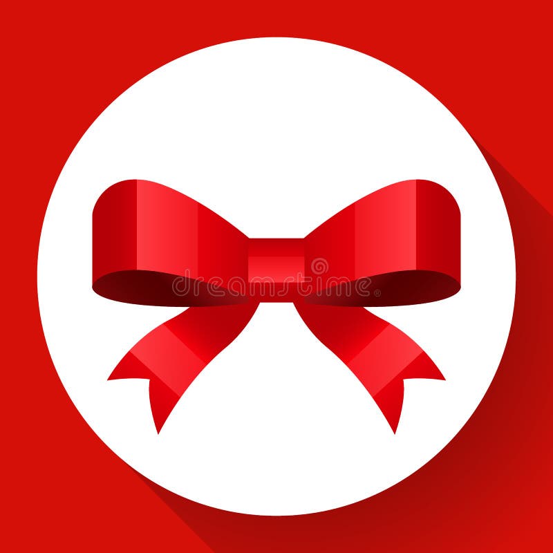Vector Red Bow Icon Flat Style Stock Vector - Illustration of cute ...