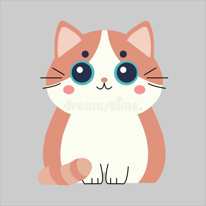 Vector cute red cat stock illustration. Illustration of sweet - 306684095