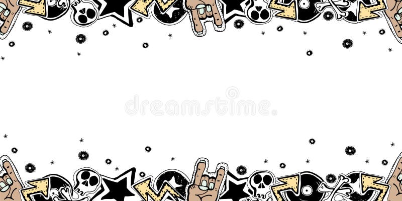 Vector Cute Rock N Roll Frame. Stock Vector - Illustration of grunge ...