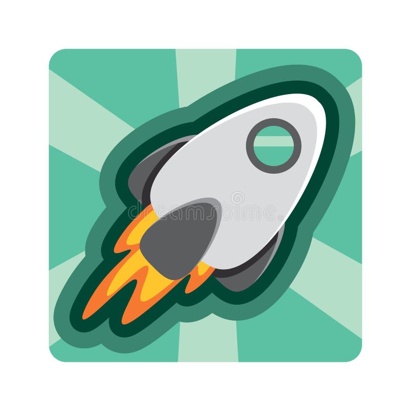 Vector Cute Rocket Icon Colorful Isolated Stock Illustration ...
