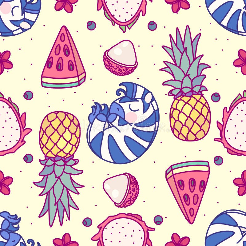 Vector Cute Seamless Pattern Art Stock Vector - Illustration of funny ...