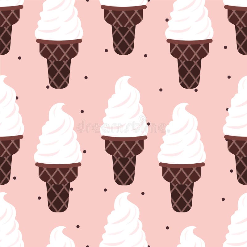 Vector Cute Seamless Pattern with Cream Flat Design Stock Vector ...