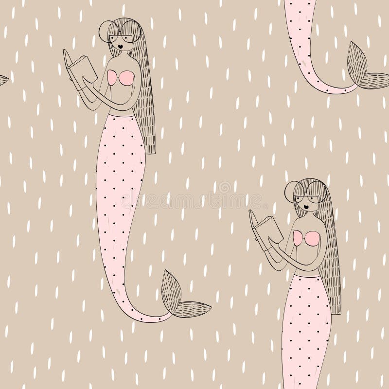 Vector cute mermaid stock vector. Illustration of textile - 118852817