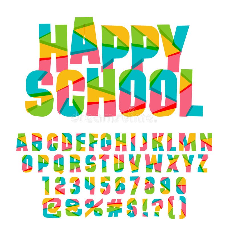 Vector Cute Set of Letters, Numbers and Symbols Stock Vector ...