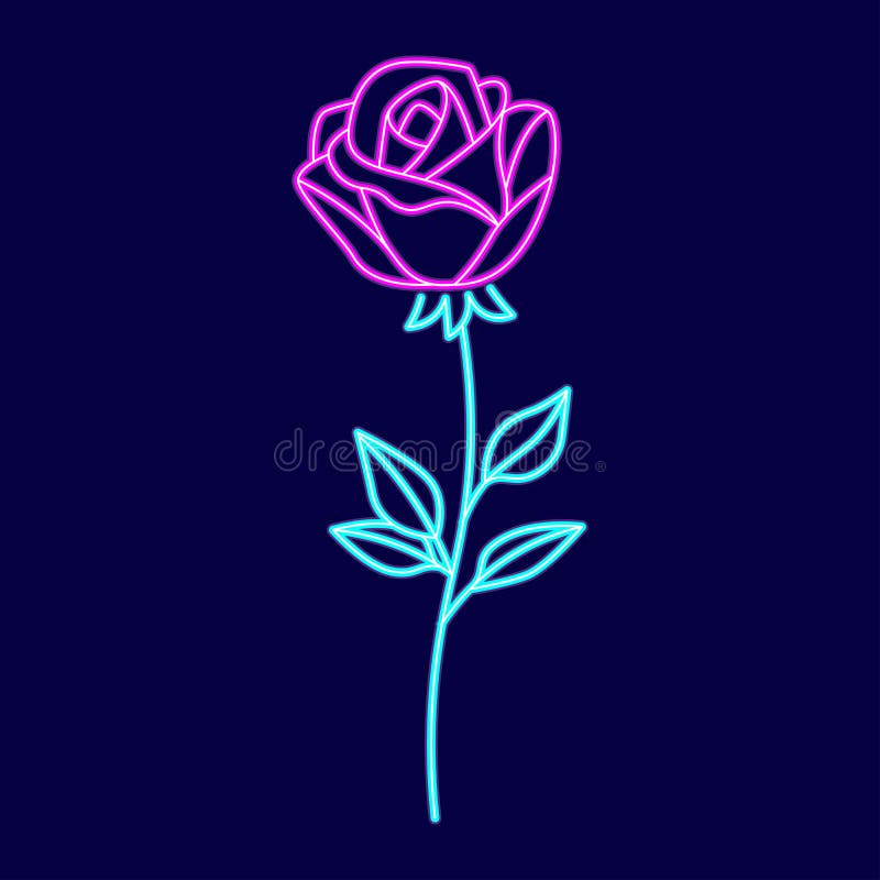 Vector Cute Stylish Rose Icon Stock Vector - Illustration of sticker ...