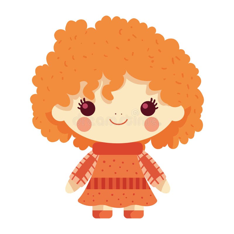 Vector Cute Toy Doll Cartoon, Cheerful Smiling Stock Vector ...