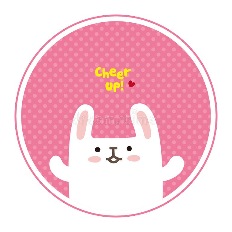 Vector Cute White Rabbit, Cheer for You Stock Vector - Illustration of ...
