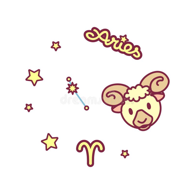 Vector cute Zodiac sign stock vector. Illustration of birthday - 126882797