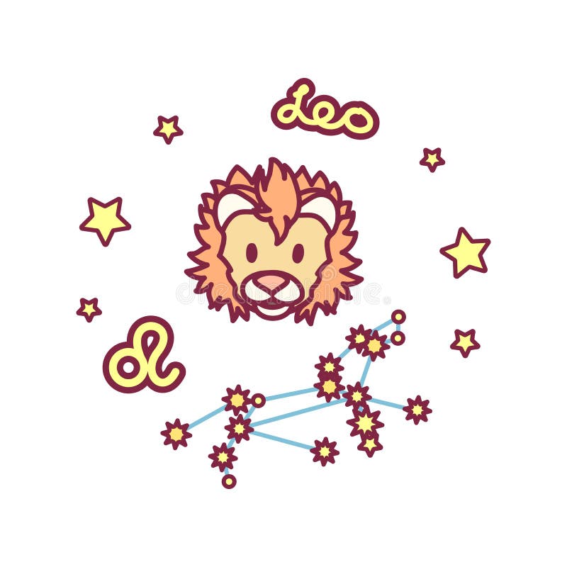 Leo - Sign Of Zodiac, Cute Cartoon Character. Vector Flat Illustration ...