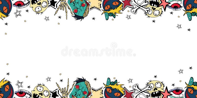 Vector Cute Zombie`s Abstract Background. Stock Vector - Illustration ...