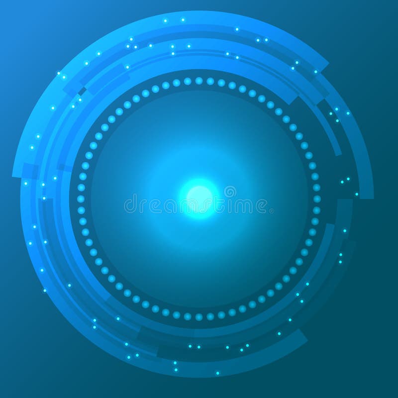 Vector Cyan Abstract Background with Technology Circles Stock Vector ...