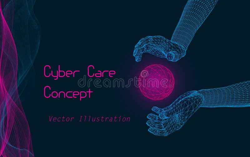 Vector Cyber Care Concept - Data Protection from Espionage, Hacking ...
