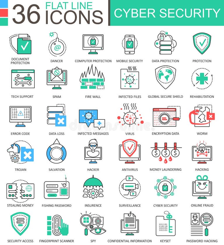 Cyber Security Flat Icons Stock Illustrations – 3,953 Cyber Security Flat Icons Stock ...