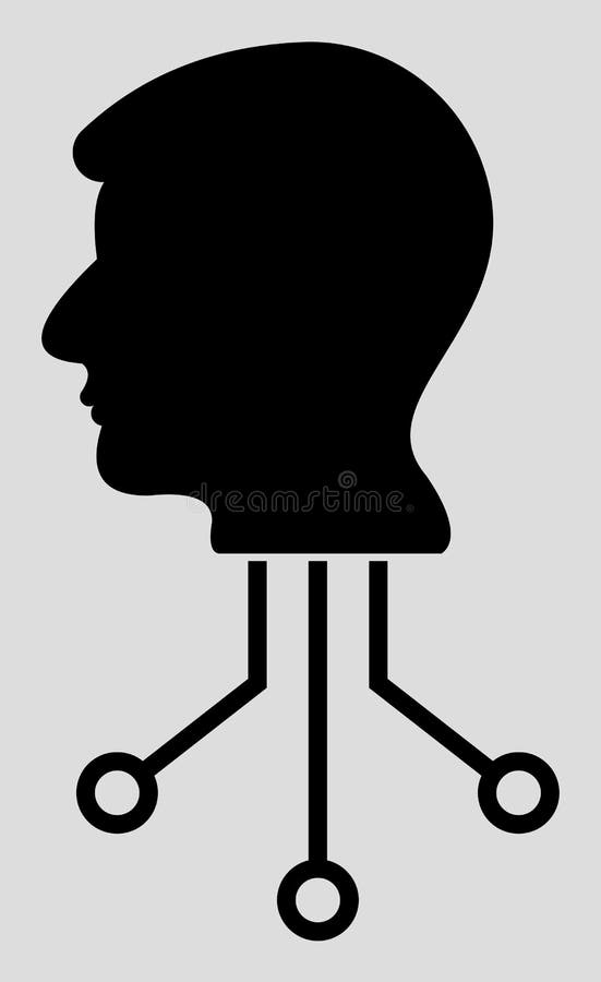 Vector Cyborg Head Contacts Icon Illustration Stock Vector ...
