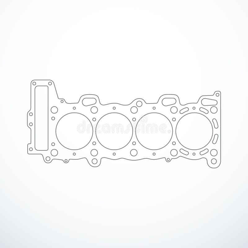 Vector Cylinder Head Gasket Isolated Stock Vector - Illustration of ...