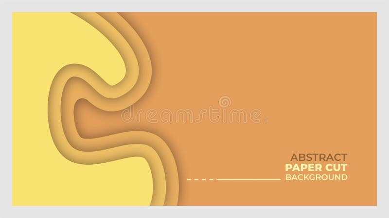 Vector 3D Abstract Yellow Paper Cut Background Stock Illustration ...