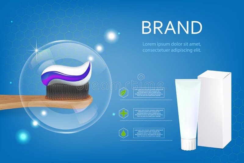 Vector, 3D Advertising of Whitening Toothpaste. a Graphic Concept for ...