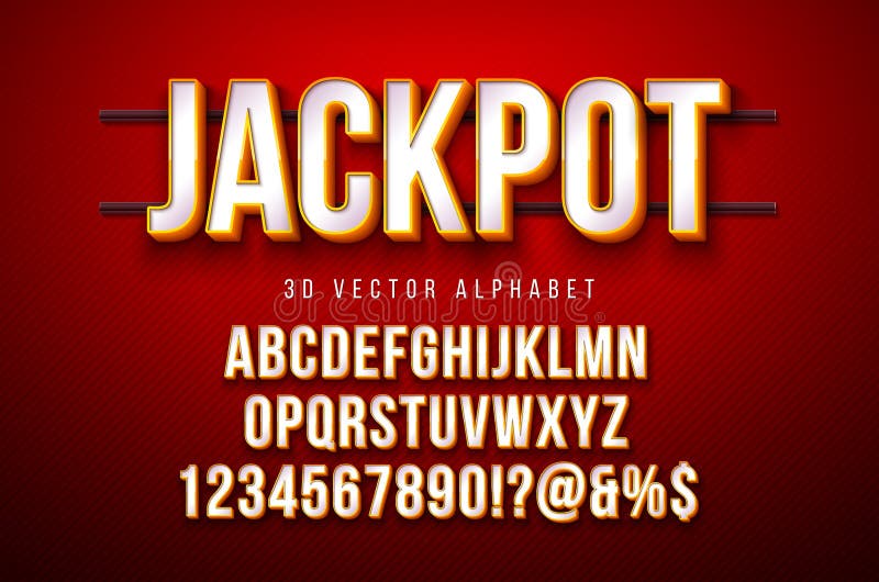 Vector 3d Alphabet Font Set with Frame Box and Shadow on Red Background ...