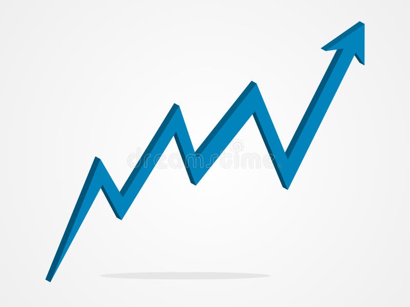 Vector 3d Arrow Graph Illustration. Stock Vector - Illustration of high ...