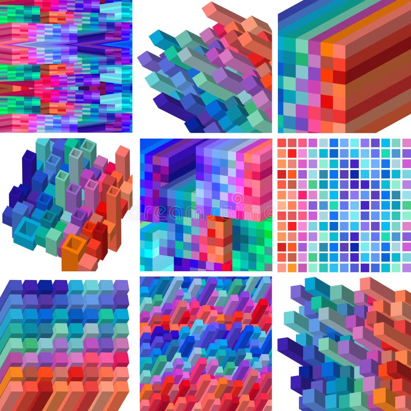 Vector 3d Background Abstract Design Set Stock Vector - Illustration of ...