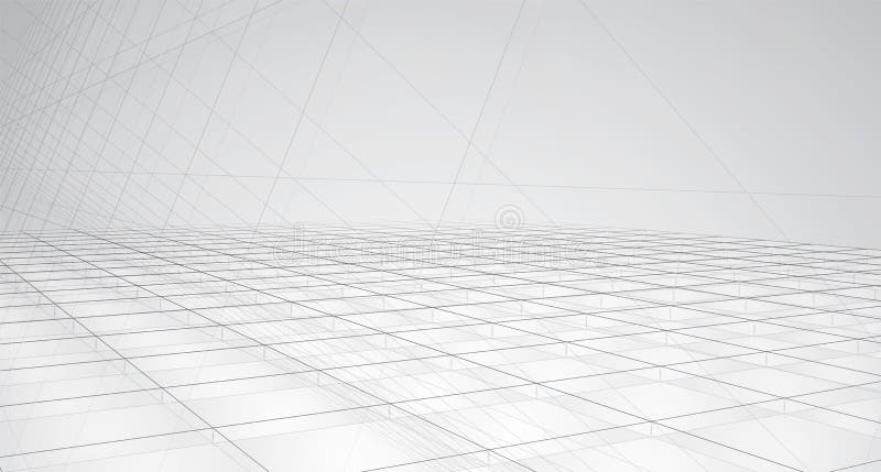 Vector 3d Background of Square Grids and Lines Stock Vector ...