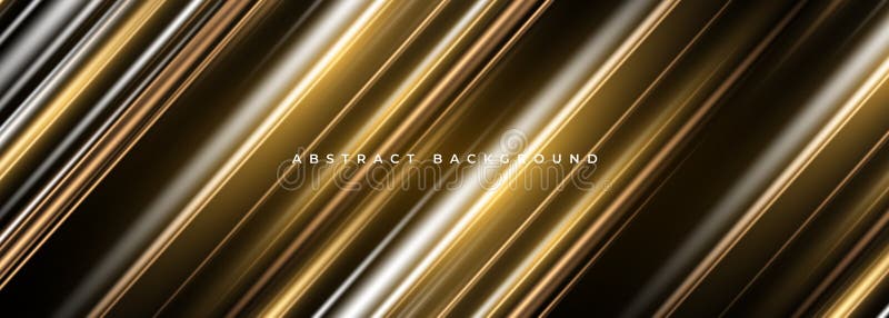 Vector 3D Black and Gold Stripes Wide Luxury Background. Stock Vector ...