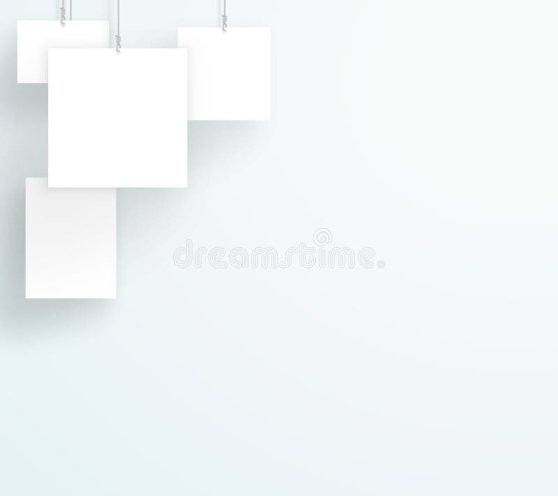 Vector 3d Blank White Corner Boxes Hanging Design Stock Vector ...