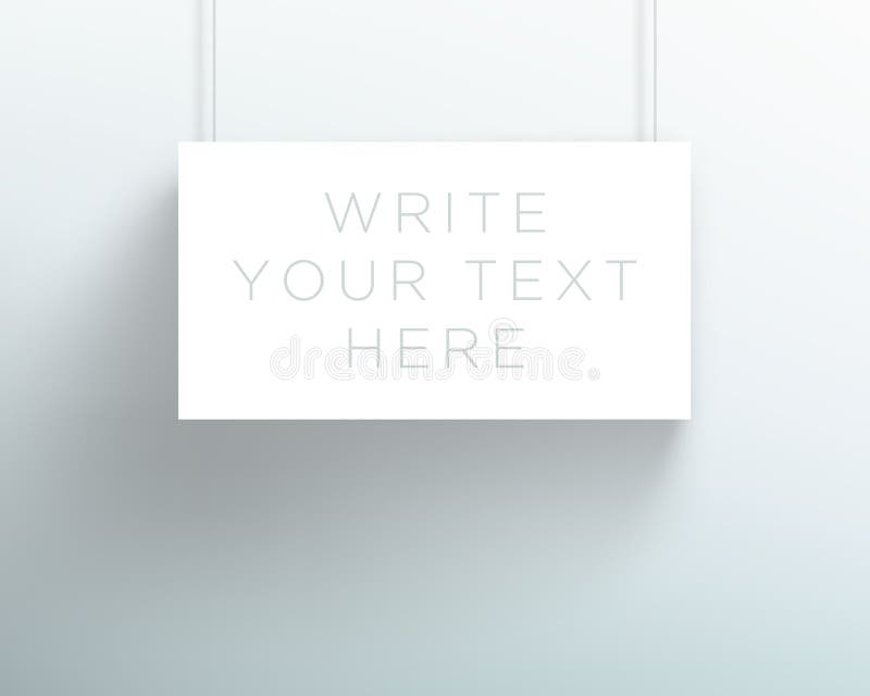 Vector 3d Blank White Title Banner Hanging Design Stock Vector ...