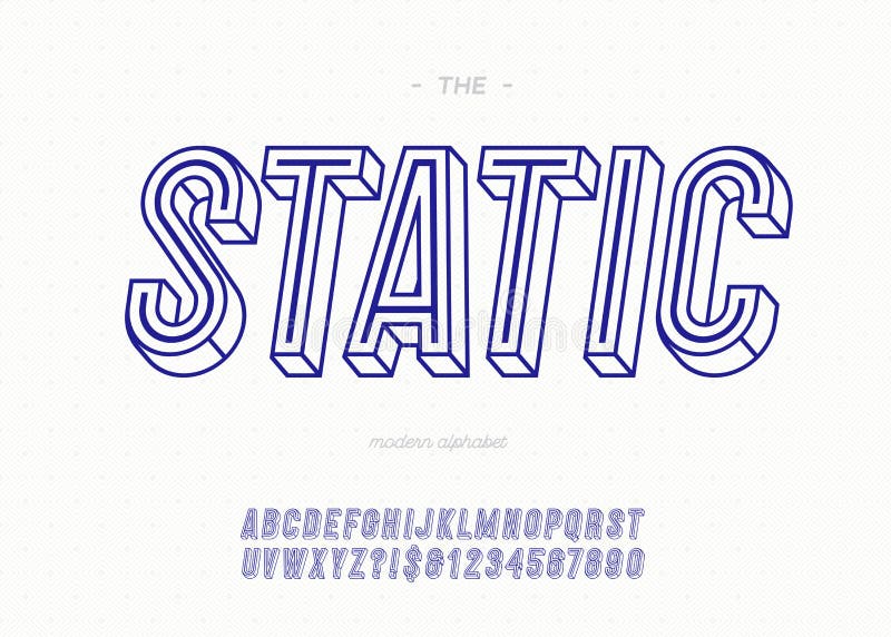 Vector 3d Bold Static Font Modern Typography Stock Vector ...