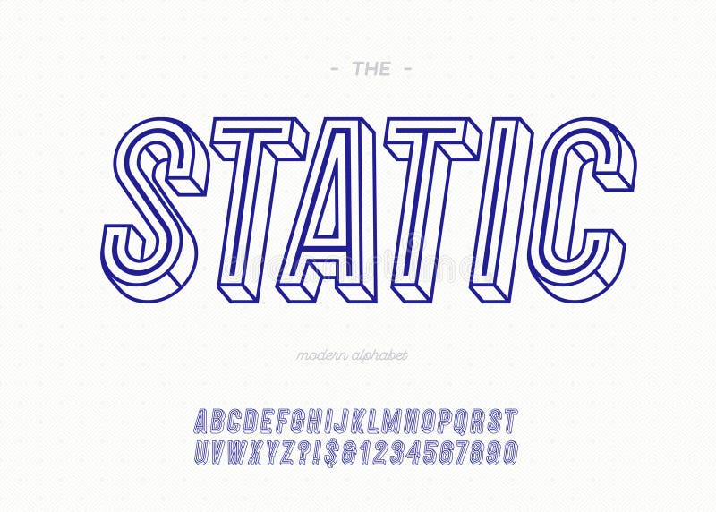 Vector 3d Bold Static Font Modern Typography Stock Vector ...