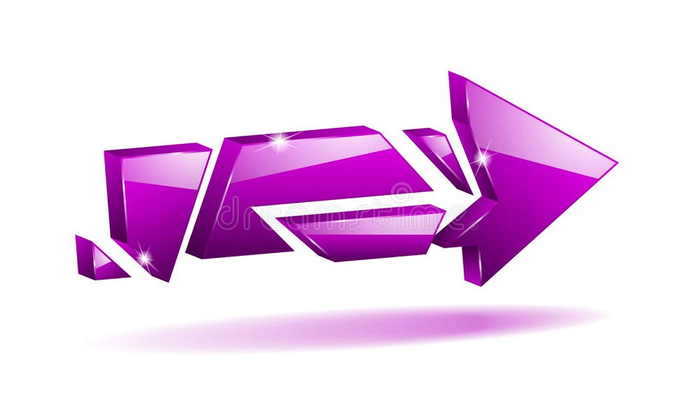 Vector 3D broken arrow stock vector. Illustration of reflection - 35596600