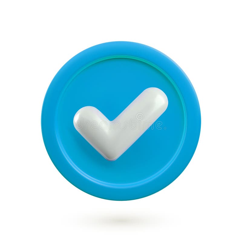 Vector 3d Check Mark Realistic Icon. Trendy Plastic Blue Checkmark ...