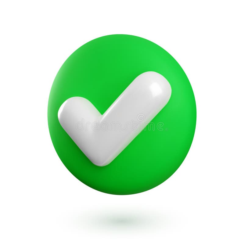Vector 3d Check Mark Realistic Icon. Trendy Plastic Green Checkmark ...