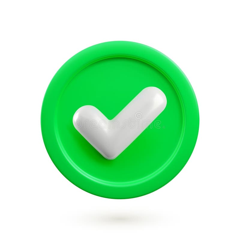 Vector 3d Check Mark Realistic Icon. Trendy Plastic Green Checkmark ...