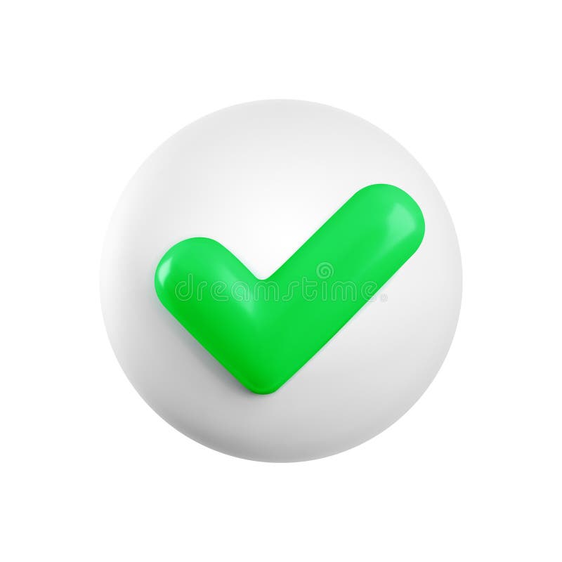 Vector 3d Check Mark Realistic Icon. Trendy Plastic White and Green ...