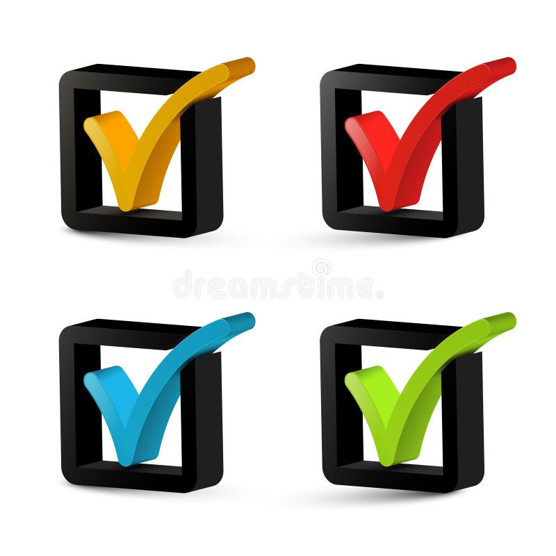 Set of Colored Check Mark Icons. Tick Symbol, Tick Icon Vector ... Set of Colored Check Mark Icons. Tick Symbol, Tick Icon Vector ...