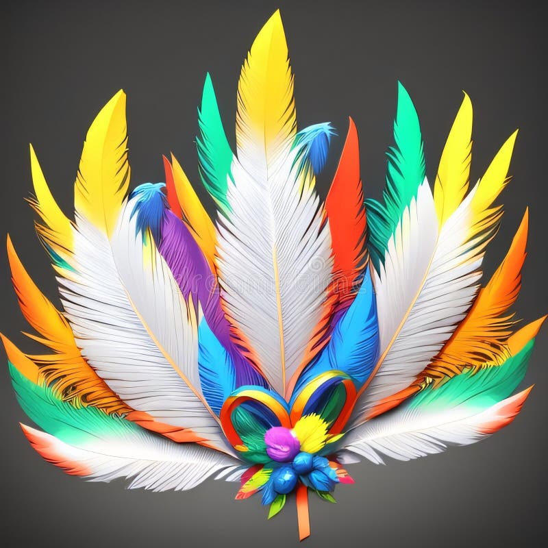 Vector 3d Colorful Feathers for Carnival Stock Illustration ... Vector 3d Colorful Feathers for Carnival Stock Illustration ...